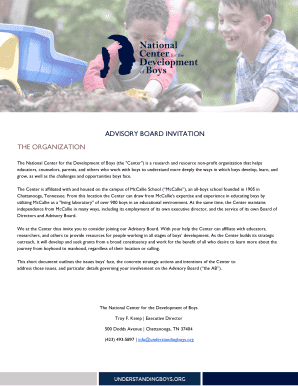 Fillable Online ADVISORY BOARD INVITATION Fax Email Print - pdfFiller