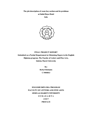 Fillable Online The job description of room boy section and its ...