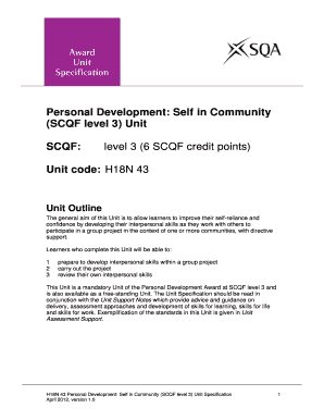 Fillable Online (SCQF level 3) Unit Fax Email Print - pdfFiller
