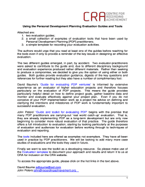 Fillable Online Using the Personal Development Planning Evaluation ...