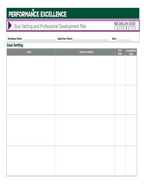 Fillable Online Goal Setting and Professional Development Plan Fax ...
