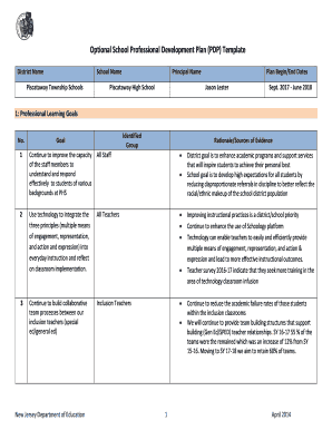 Fillable Online Optional School Professional Development Plan (PDP) Template Fax Email Print ...