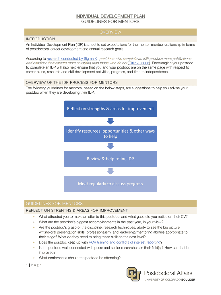 Fillable Online An Individual Development Plan (IDP) is a tool to set ...