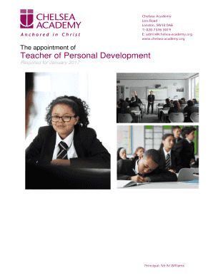 Fillable Online Teacher of Personal Development Fax Email Print - pdfFiller