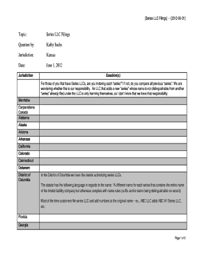 Fillable Online Series LLC Filings Fax Email Print - pdfFiller