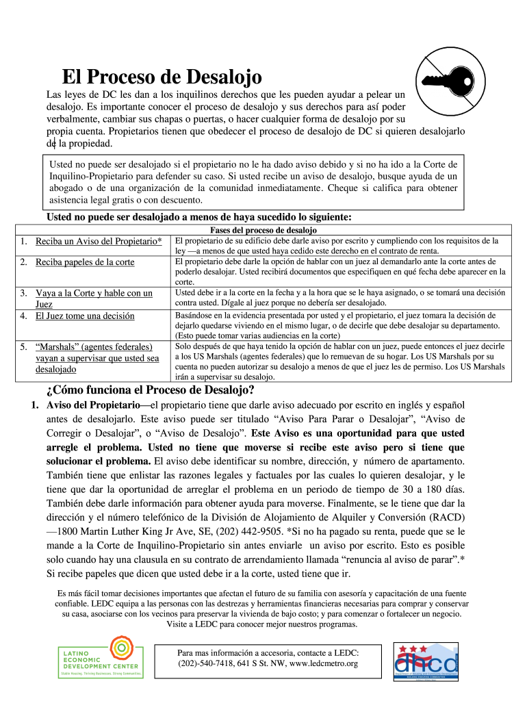 Fillable Online El Proceso de Desalojo Fax Email Print - pdfFiller