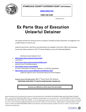 Fillable Online Ex Parte Stay of Execution Fax Email Print - pdfFiller