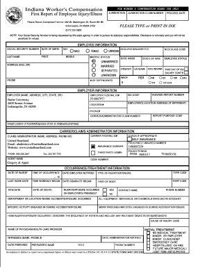 Fillable Online Indiana Worker's Compensation Fax Email Print - pdfFiller