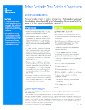 Fillable Online Defined Contribution Plans: Definition of Compensation ...