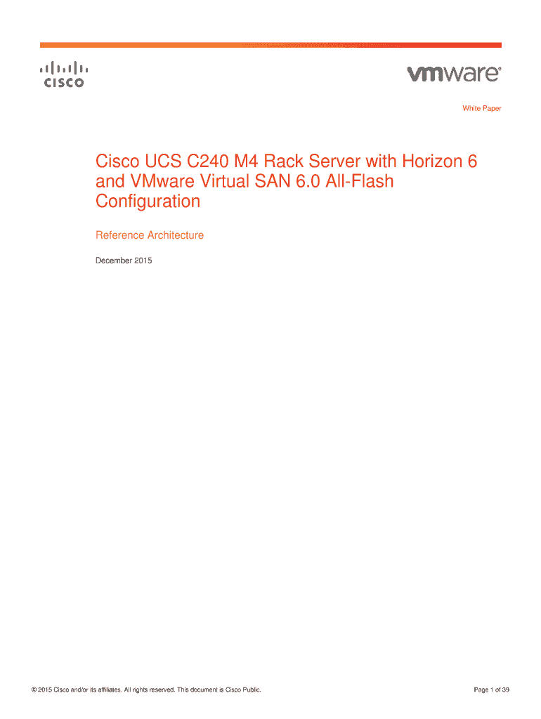 Fillable Online Cisco UCS C240 M4 Rack Server with Horizon 6 Fax Email ...