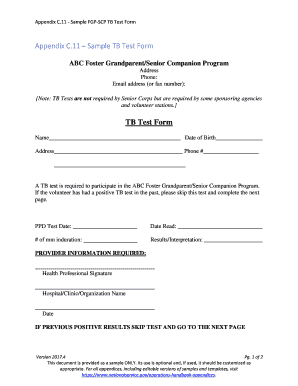 Fillable Online 11 Sample TB Test Form Fax Email Print - pdfFiller
