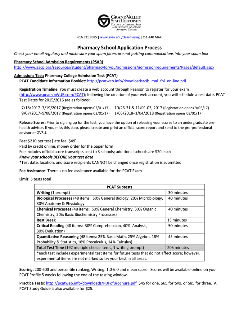 Fillable Online Pharmacy School Application Process Fax Email Print ...
