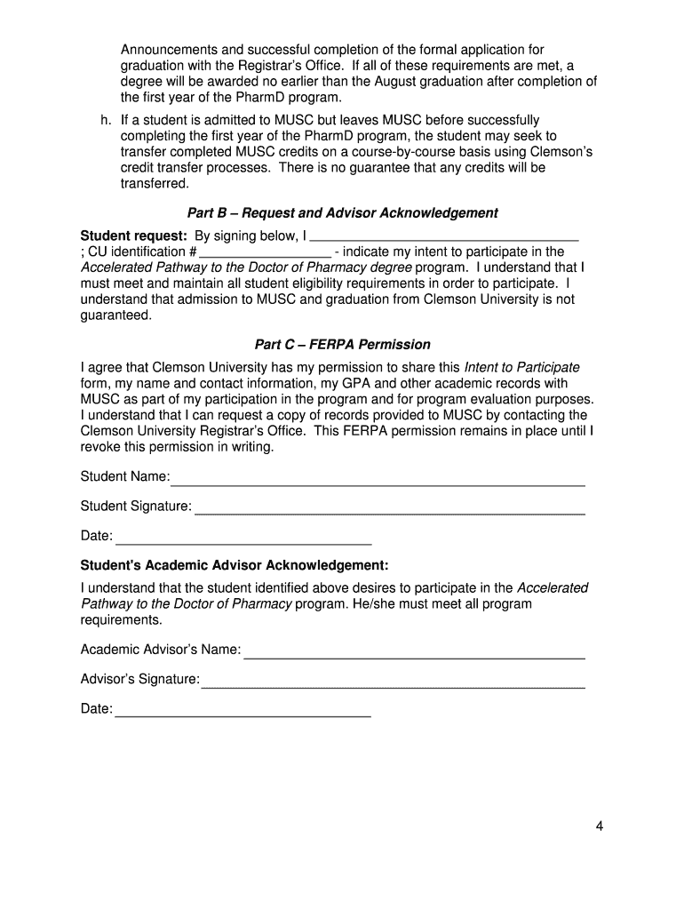 Fillable Online Accelerated Pathway to the Doctor of Pharmacy Degree ...