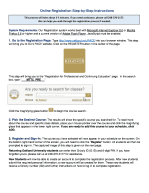 Fillable Online Online Registration Step-by-Step Instructions Fax Email ...