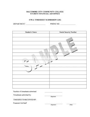 Fillable Online TIMESHEET SUBMISSION LOG Fax Email Print - pdfFiller