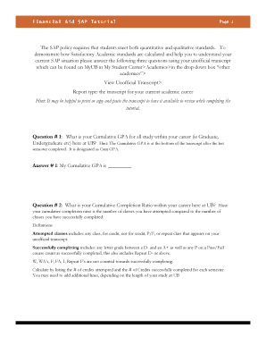 Fillable Online Financial Aid SAP Tutorial Fax Email Print - pdfFiller