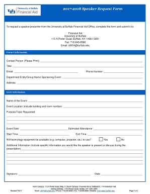 Fillable Online 2017-2018 Speaker Request Form Fax Email Print - pdfFiller