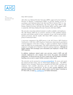 Fillable Online Dear AIG Customer: Fax Email Print - pdfFiller