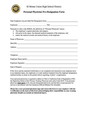 Fillable Online Date Employee was provided Pre-Designation form: Fax ...