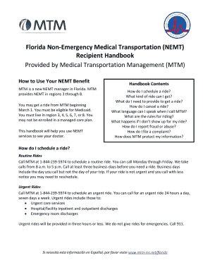 Fillable Online Florida Non-Emergency Medical Transportation (NEMT) Fax ...