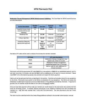 Fillable Online MTM Pharmacist Pilot Fax Email Print - pdfFiller