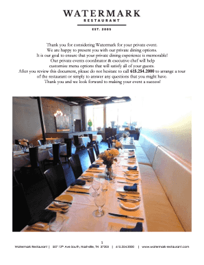 Fillable Online Thank you for considering Watermark for your private ...