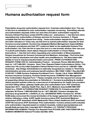 Fillable Online Humana authorization request form Fax Email Print ...