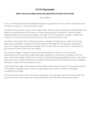 Fillable Online UX Writing Sample Fax Email Print - pdfFiller