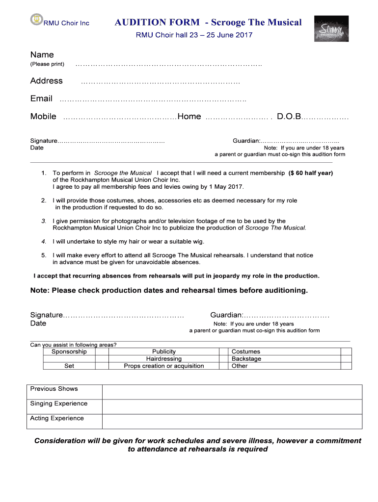 Fillable Online RMU Choir Inc Fax Email Print - pdfFiller