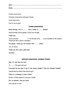 Fillable Online Formal conversation Fax Email Print - pdfFiller