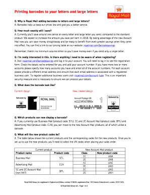 Fillable Online Printing barcodes to your letters and large letters Fax ...