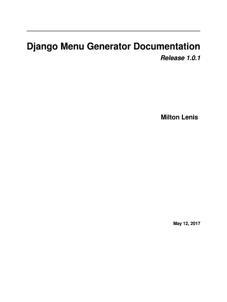 Fillable Online Django Menu Generator Documentation Fax Email Print ...
