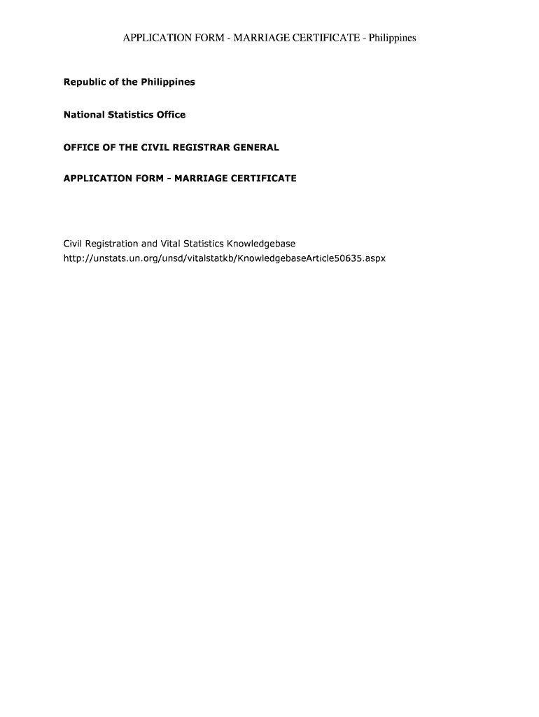 Fillable Online APPLICATION FORM - MARRIAGE CERTIFICATE - Philippines ...