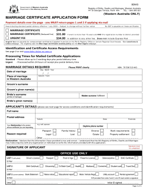 Fillable Online MARRIAGE CERTIFICATE APPLICATION FORM Fax Email Print ...