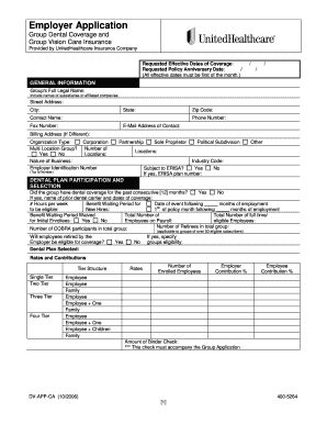 Fillable Online Requested Effective Dates of Coverage: Fax Email Print ...