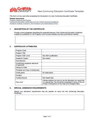 Fillable Online New Continuing Education Certificate Template Fax Email ...
