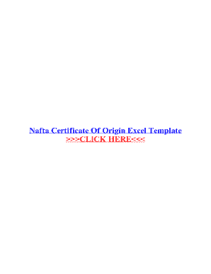 Fillable Online Nafta Certificate Of Origin Excel Template Fax Email Print - pdfFiller