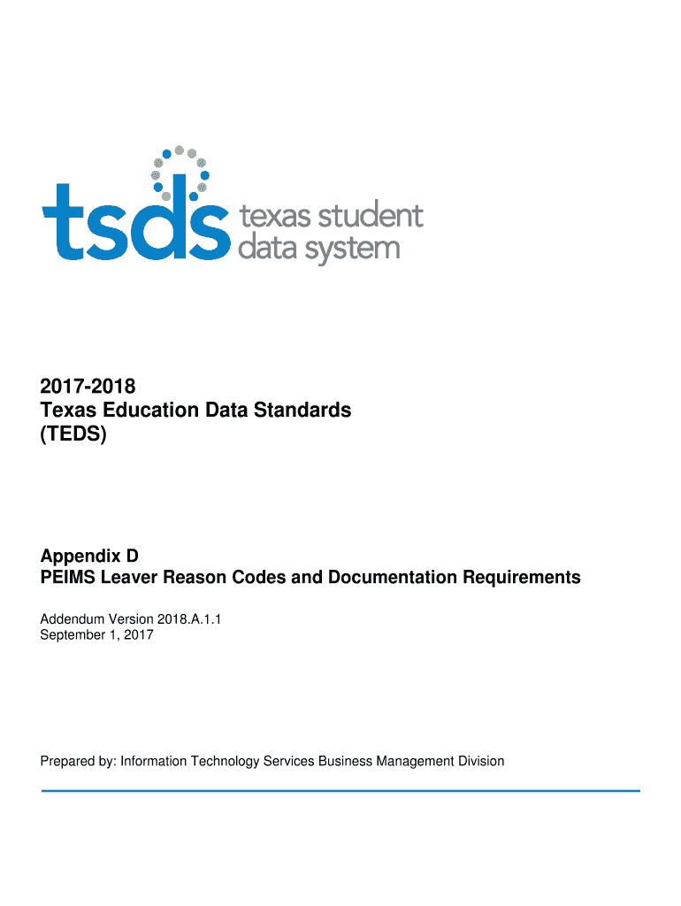 Fillable Online PEIMS Leaver Reason Codes and Documentation ...