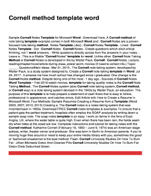 Fillable Online Cornell method template word Fax Email Print - pdfFiller