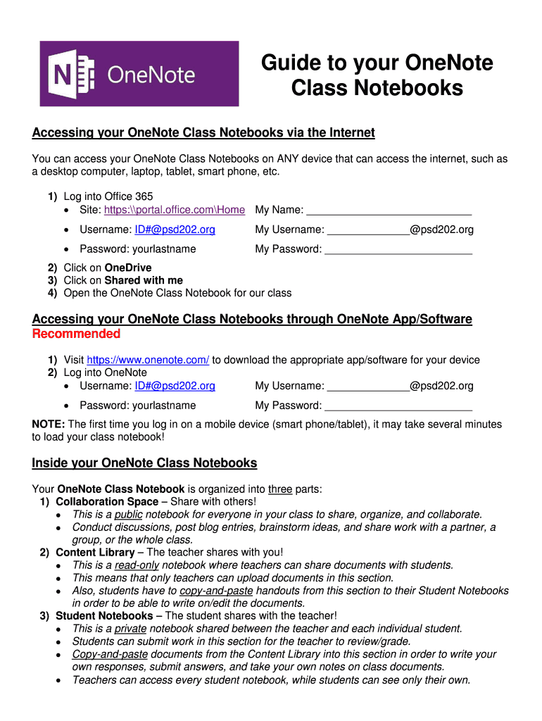 Fillable Online Guide to your OneNote Fax Email Print - pdfFiller