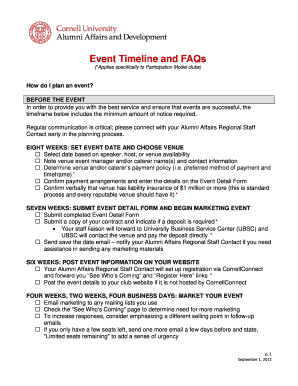 Fillable Online Event Timeline and FAQs Fax Email Print - pdfFiller