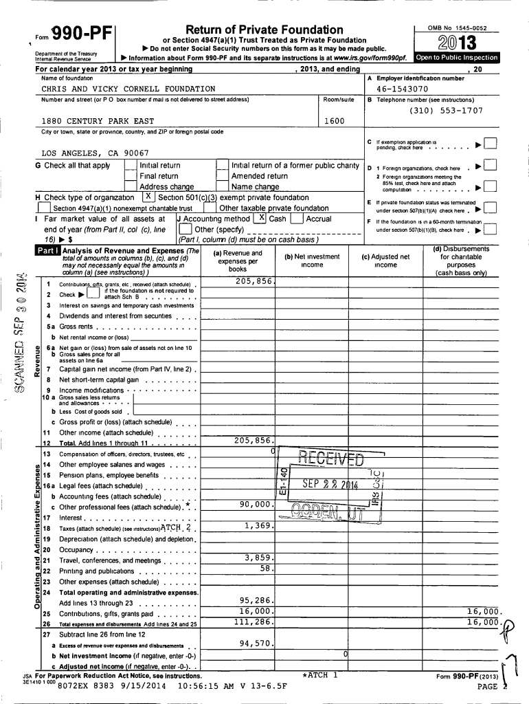 Fillable Online 1110- Information about Form 990-PF and its separate instructions is at www Fax ...
