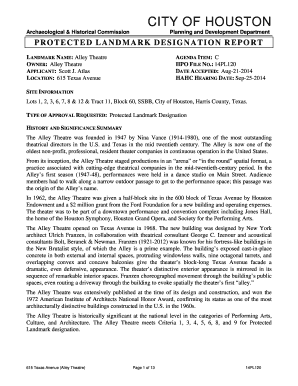 Fillable Online LANDMARK NAME: Alley Theatre Fax Email Print - pdfFiller