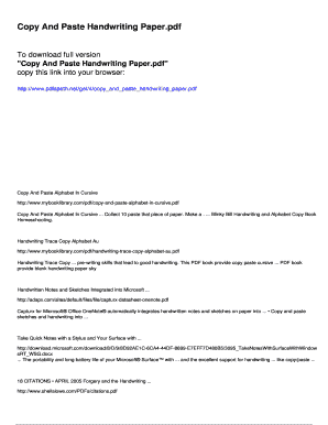 Fillable Online Copy And Paste Handwriting Paper Fax Email Print ...