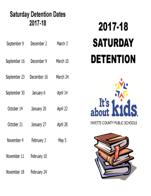 Fillable Online Saturday Detention Dates Fax Email Print - pdfFiller