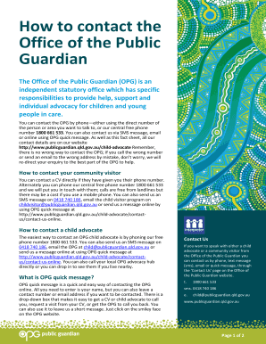 Fillable Online The Office of the Public Guardian (OPG) is an Fax Email ...