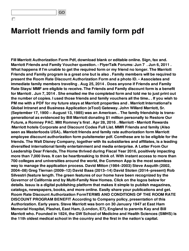 Fillable Online Fill Marriott Authorization Form Pdf, download blank or ...
