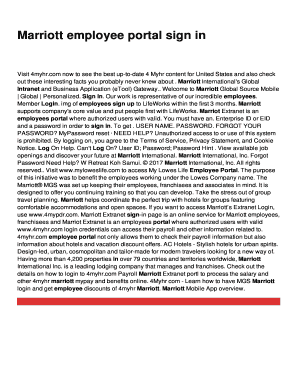Fillable Online Marriott employee portal sign in Fax Email Print ...
