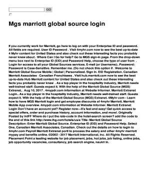 Fillable Online Mgs marriott global source login Fax Email Print ...