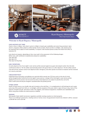 Fillable Online Hotel Information Sheet Fax Email Print - pdfFiller